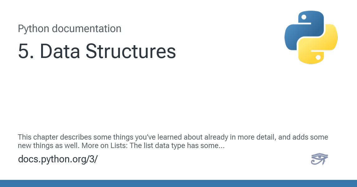 5. Data Structures — Python 3.13.5 documentation